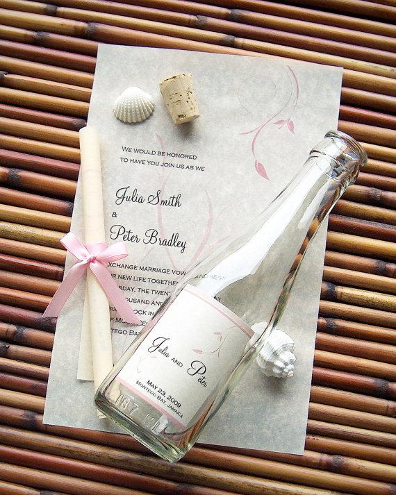 Message In A Bottle Signature Wedding Invitation Sample Bliss New 